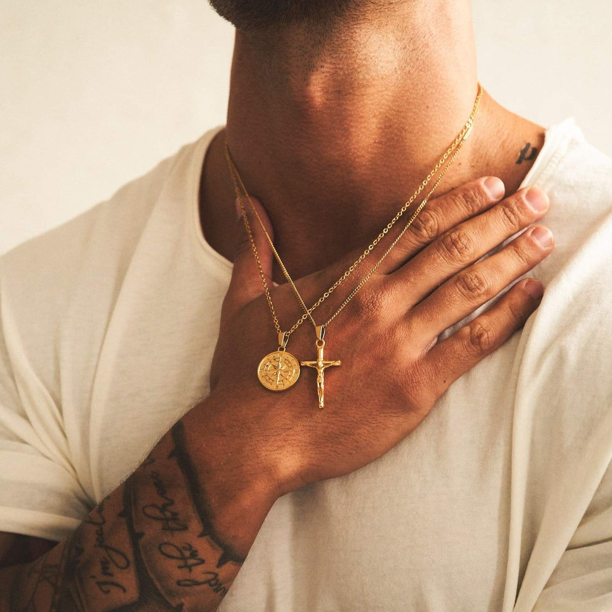 Compass x Crucifix Set (Gold)