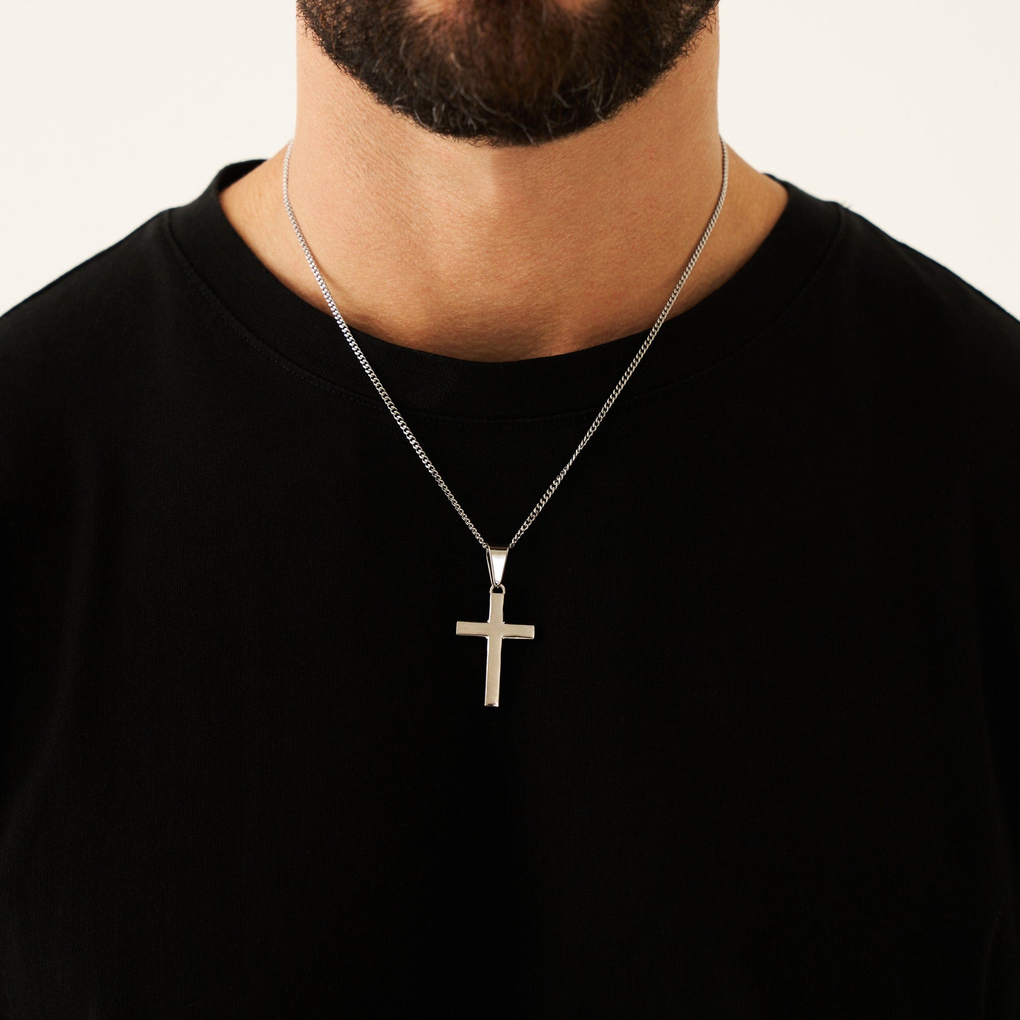 Silver Latin Cross Pendant for Men | CRAFTD London