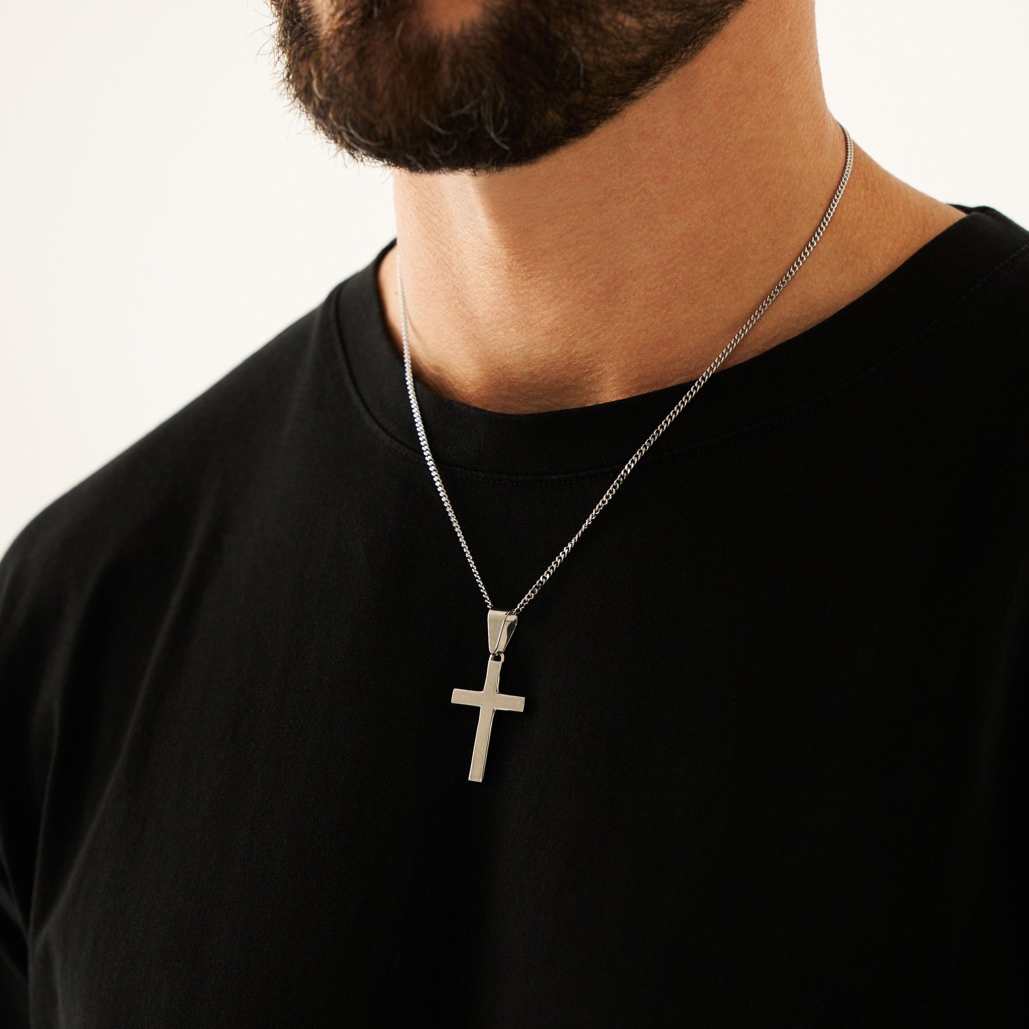 Silver Latin Cross Pendant for Men | CRAFTD London
