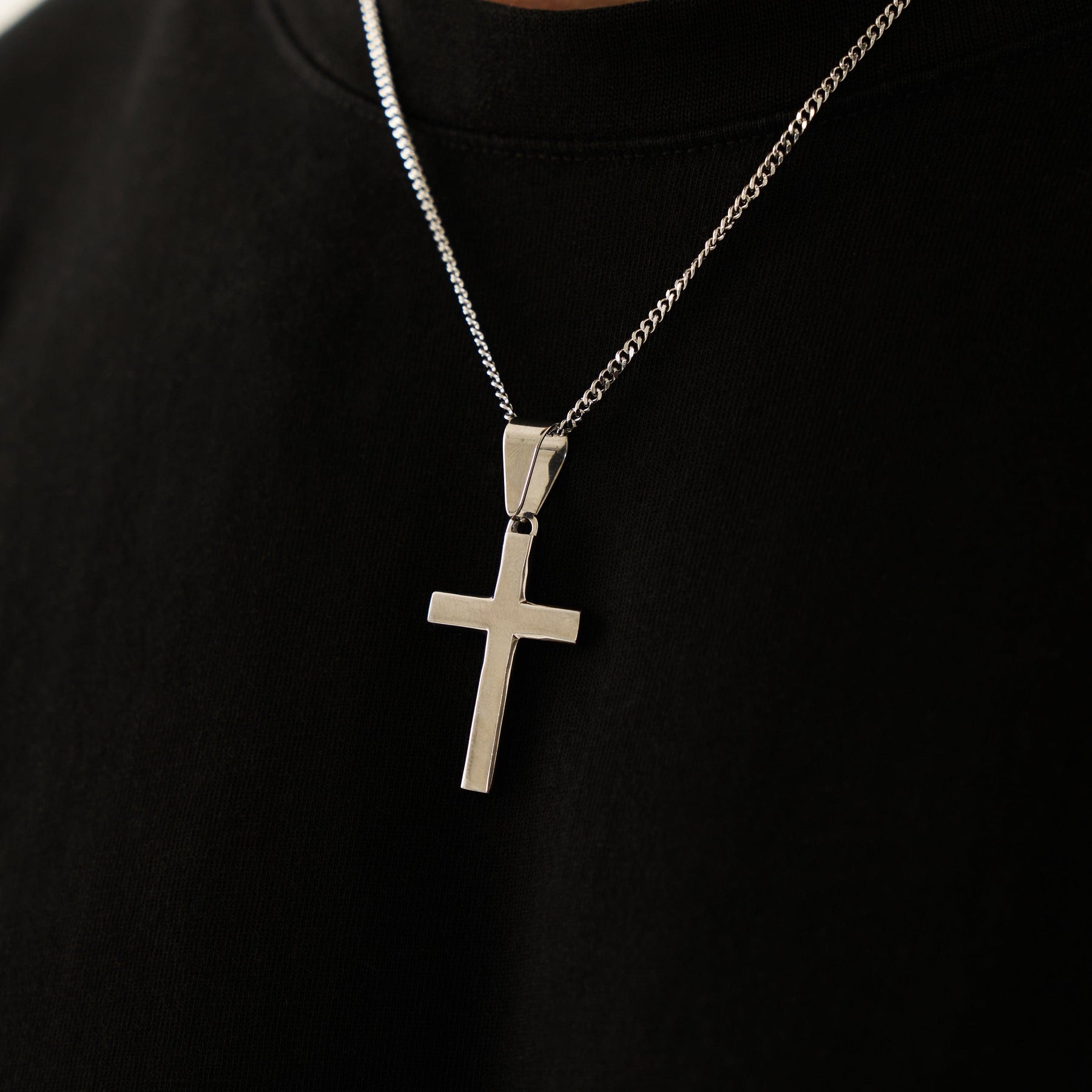 Silver Latin Cross Pendant for Men | CRAFTD London