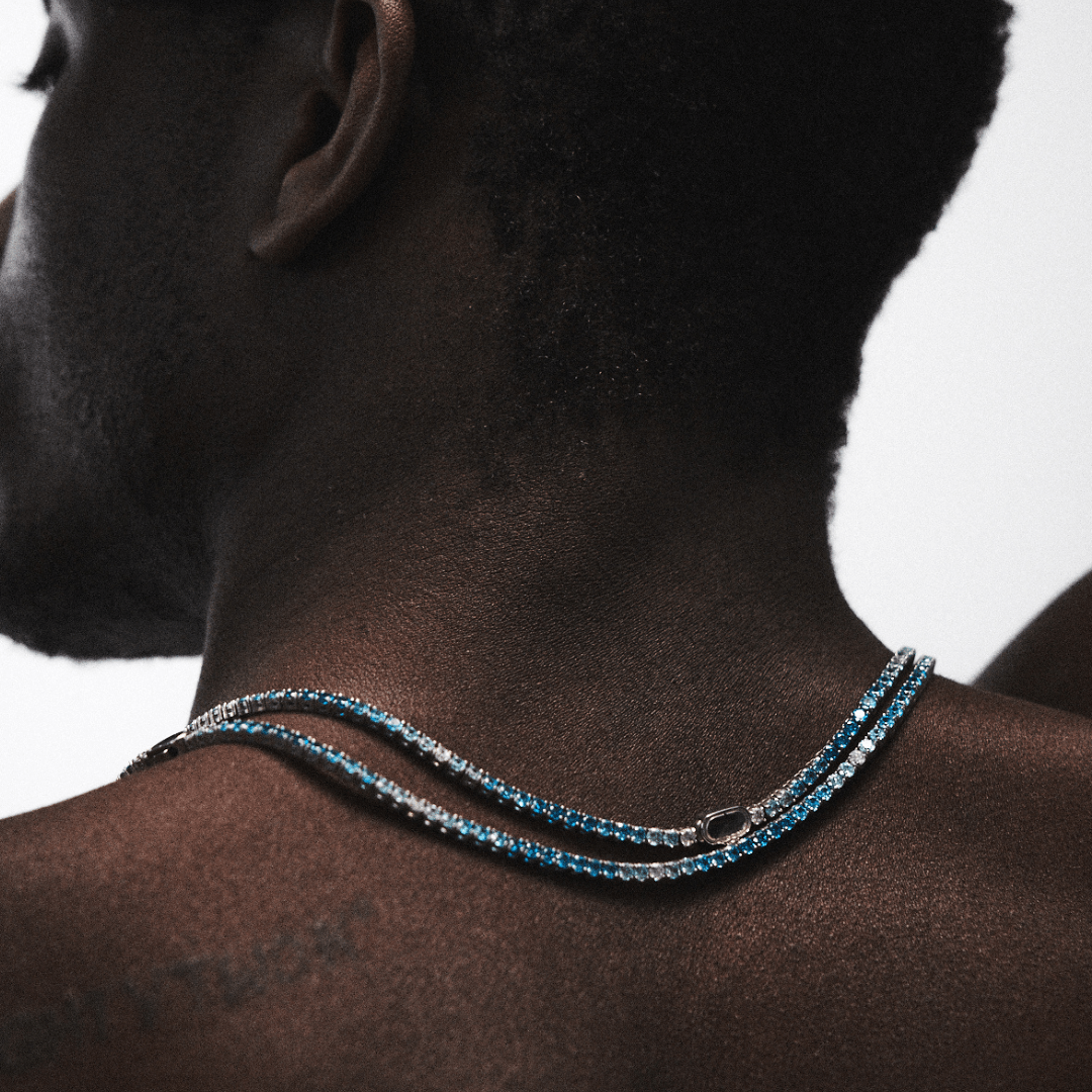 Blue Tennis Chain Necklace 3mm | CRAFTD London#N# – CRAFTD UK